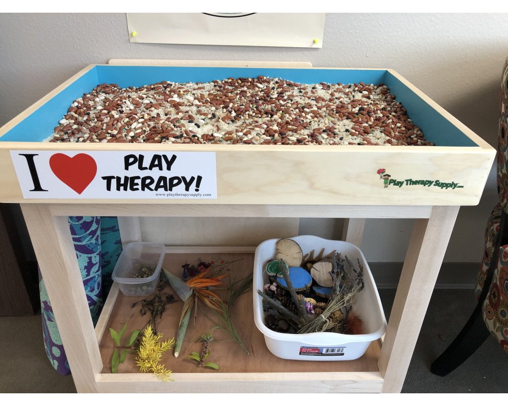 Basic Wooden Sand Tray with Rolling Cart Combo – Sand Tray Therapy