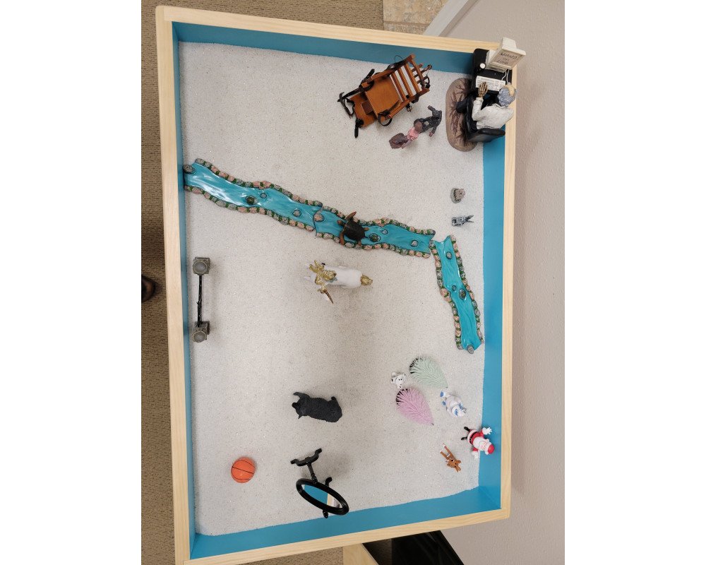 Basic Wooden Sand Tray with Rolling Cart Combo – Sand Tray Therapy