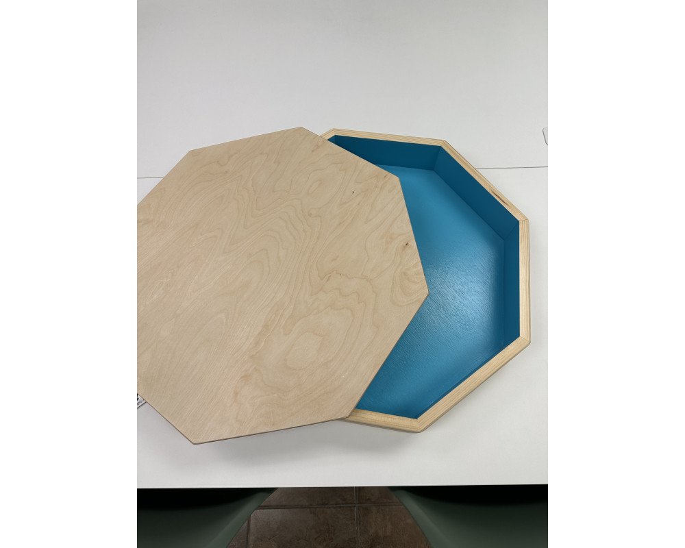 Octagonal Wooden Sand Tray with Lid – Sand Tray Therapy
