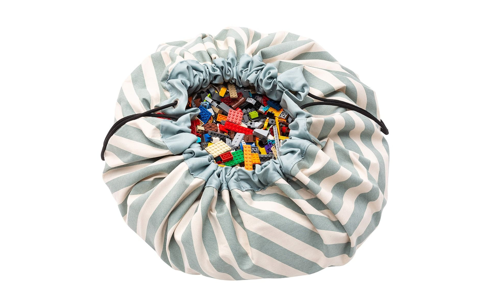 Drawstring Portable Toy Storage Bag - Green Stripes – Portable Play