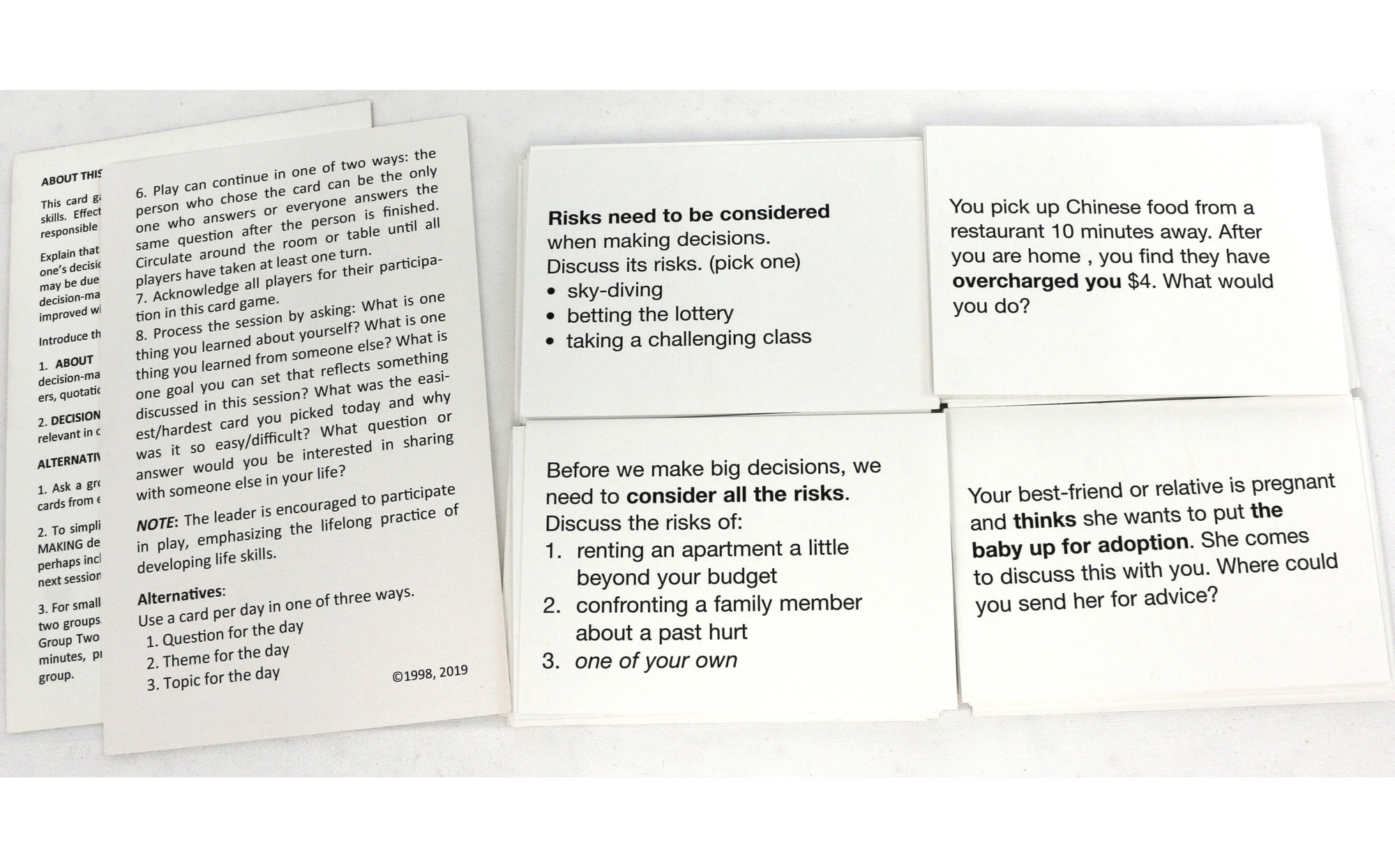 Decision Making Card Deck – Games