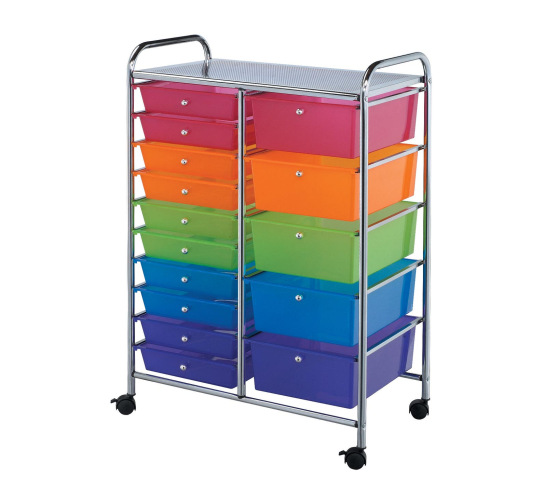 Rainbow Storage Cart - 15 Drawer – Art Therapy