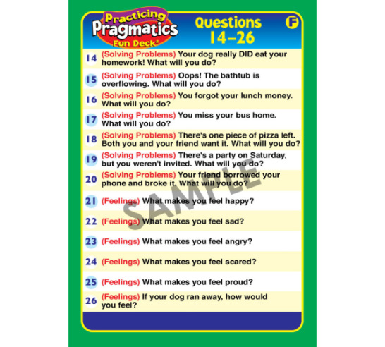 Practicing Pragmatics Fun Deck – Games
